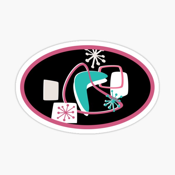 "Retro Boomerangs Revamp Black" Sticker for Sale by hollybender | Redbubble