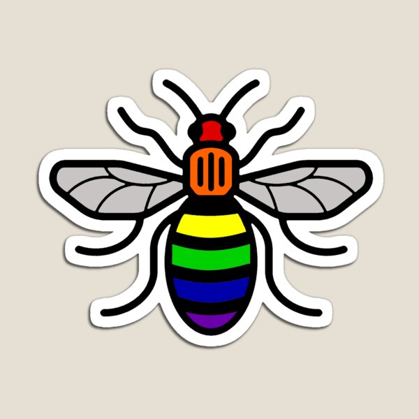 Manchester Pride Bee Rainbow Lgbt Magnets | Redbubble