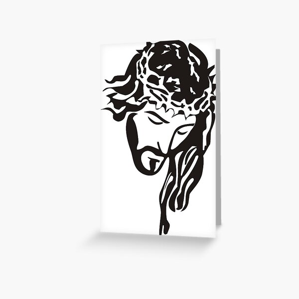 "Jesus Christ face head drawing" Greeting Card by Design4U27 | Redbubble