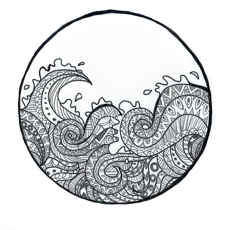 "Zentangle wave" by Catherine Dolan | Redbubble