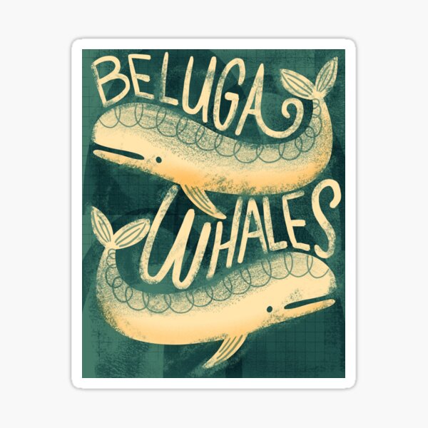 "Beluga Whales" Sticker for Sale by RetroRudolphs | Redbubble