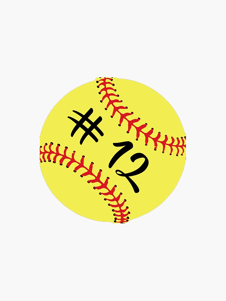 "Softball Player Back No Number 12 #12 Ball Sport Sticker Gift" Sticker ...