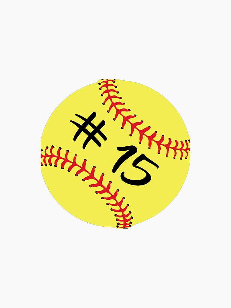 "Softball Player Back No Number 15 #15 Ball Sport Sticker Gift" Sticker ...