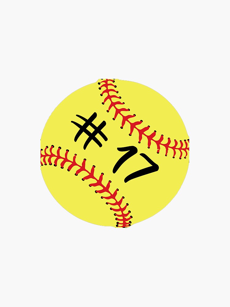 "Softball Player Back No Number 17 #17 Ball Sport Sticker Gift" Sticker ...