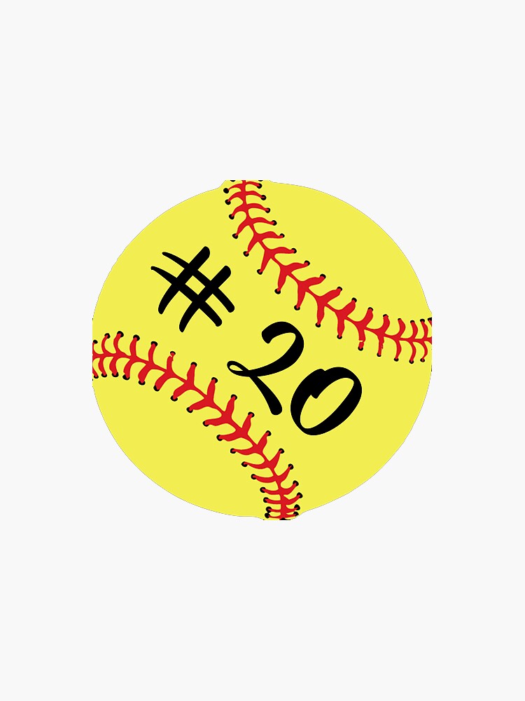 "Softball Player Back No Number 20 #20 Ball Sport Sticker Gift" Sticker ...