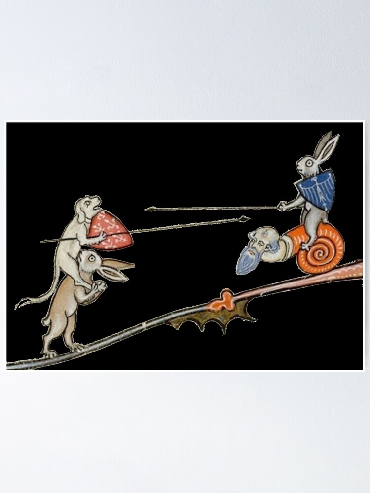 "Epic Duel - Rabbit vs Dog" Poster for Sale by 8R41N-M4CH1N3 | Redbubble