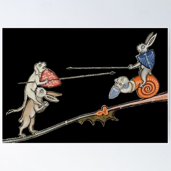 "Epic Duel - Rabbit vs Dog" Poster for Sale by 8R41N-M4CH1N3 | Redbubble