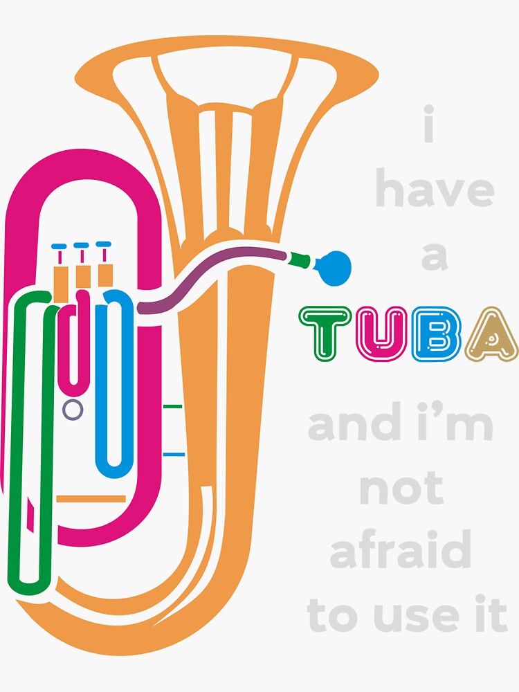 "Tuba" Sticker for Sale by evisionarts | Redbubble