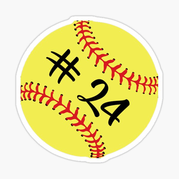 "Softball Player Back No Number 24 #24 Ball Sport Sticker Gift" Sticker ...