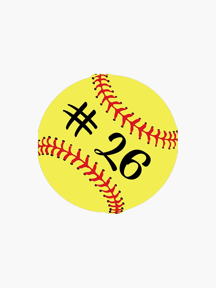 "Softball Player Back No Number 26 #26 Ball Sport Sticker Gift" Sticker ...