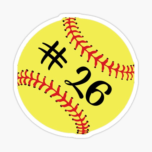 "Softball Player Back No Number 26 #26 Ball Sport Sticker Gift" Sticker ...