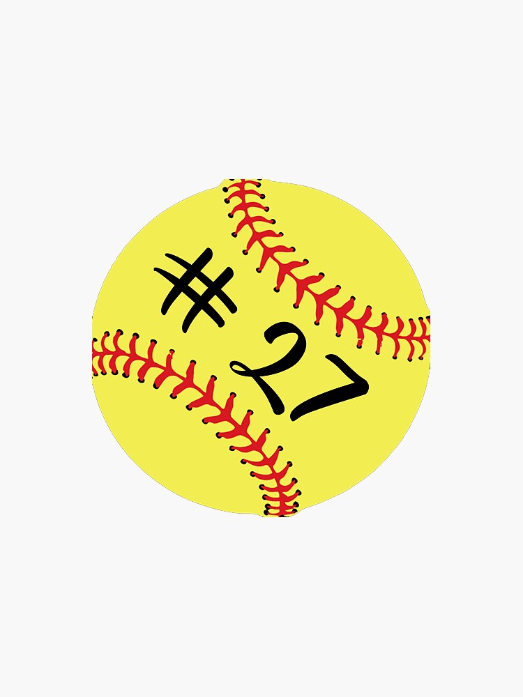 "Softball Player Back No Number 27 #27 Ball Sport Sticker Gift" Sticker ...