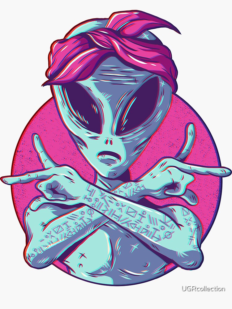 Pegatina «Ser Extraterrestre Thug Alien» de UGRcollection | Redbubble