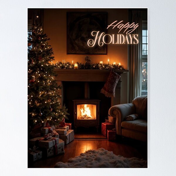 Cozy Holiday Scene Posters for Sale | Redbubble
