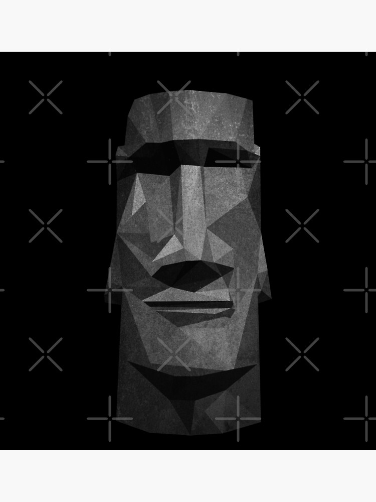 Lámina artística «Cabeza de Moai en piedra de Low Poly (Versión de ...