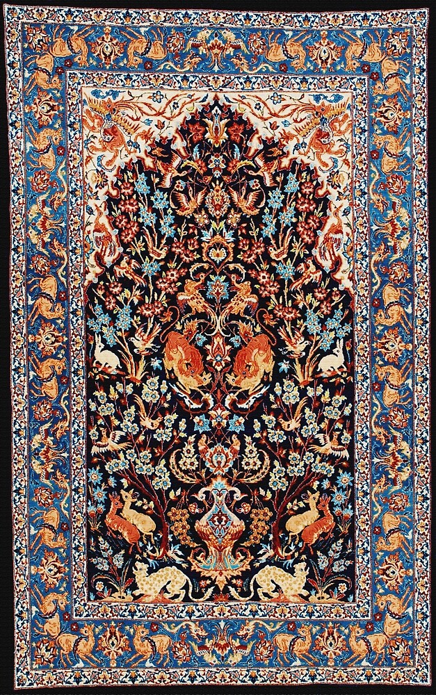 "Isfahan Animal Persian Rug" by Vicky Brago-Mitchell® | Redbubble