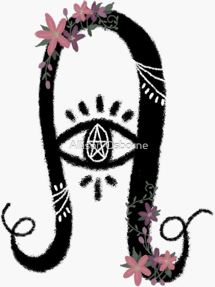 "Witchy Letters : A" Sticker by Sartsborne | Redbubble