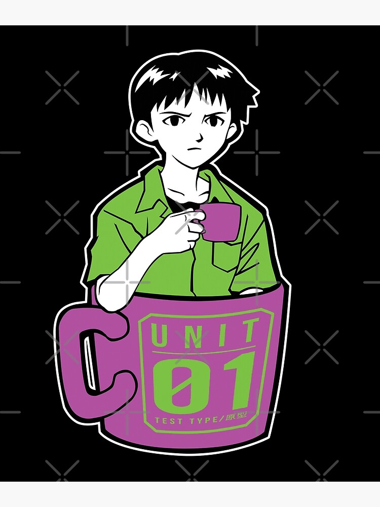 "Ikari Shinji from Evangelion Neon Genesis Disapproving Cup" Poster for ...