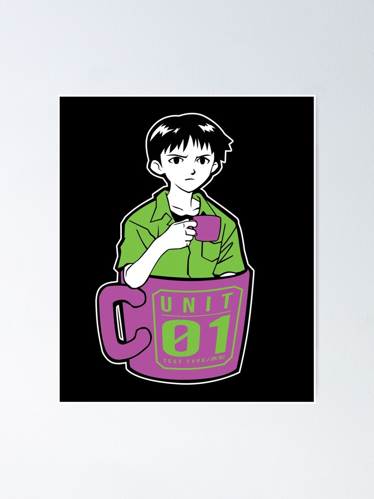 "Ikari Shinji from Evangelion Neon Genesis Disapproving Cup" Poster for ...