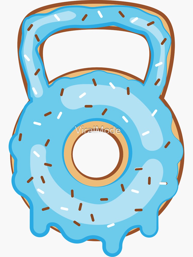 "Funny Kettlebell Donut Workout" Sticker for Sale by ViralMode | Redbubble