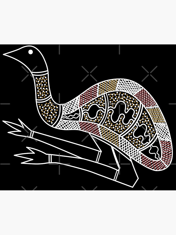 "Authentic Aboriginal Art - Emu" Art Print by HogarthArts | Redbubble