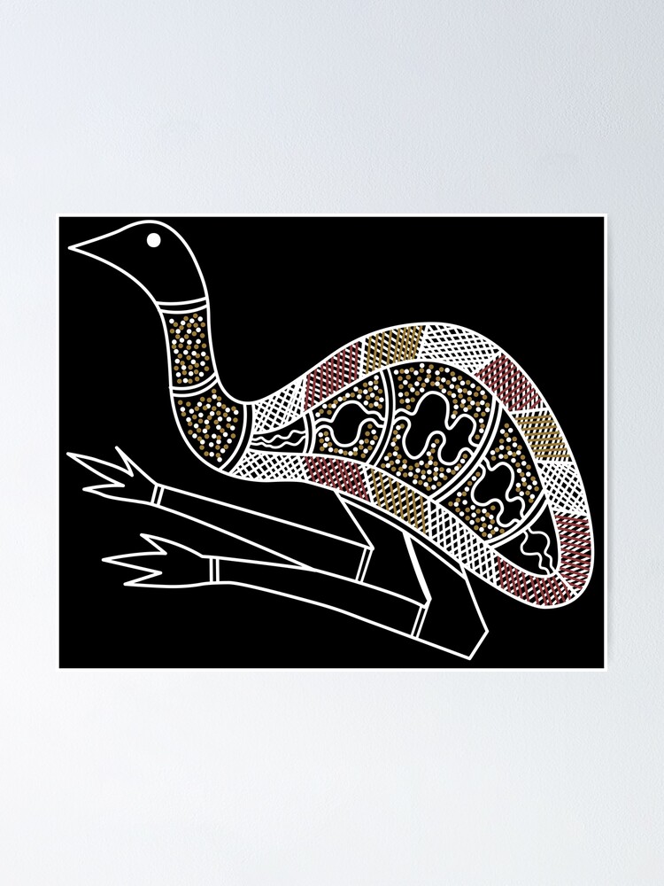 "Authentic Aboriginal Art - Emu" Poster by HogarthArts | Redbubble