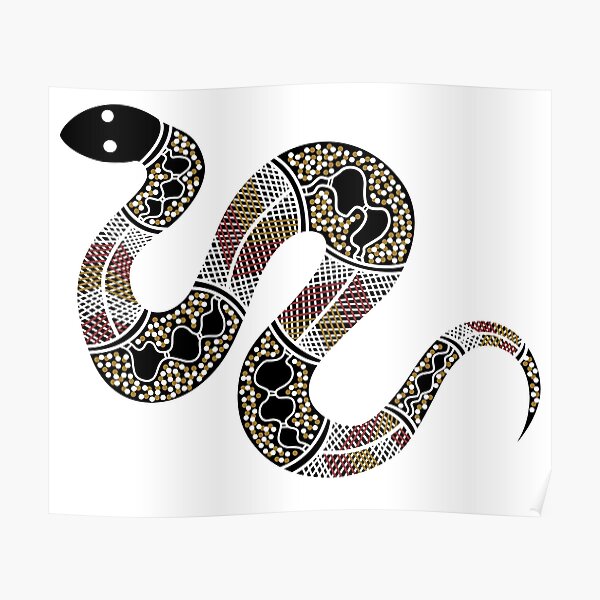 "Authentic Aboriginal Art - Snake" Poster for Sale by HogarthArts ...