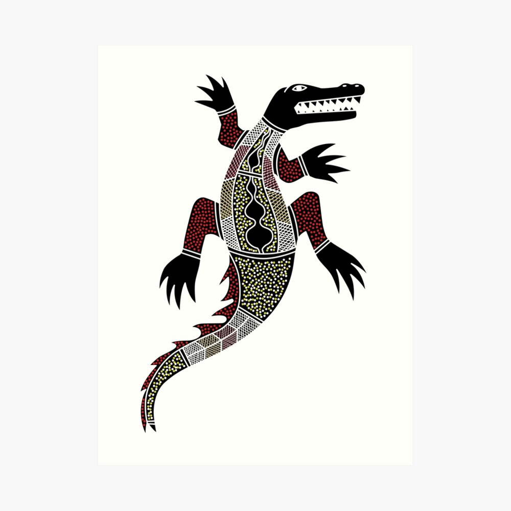 "Aboriginal Art - Crocodile" Art Print by HogarthArts | Redbubble