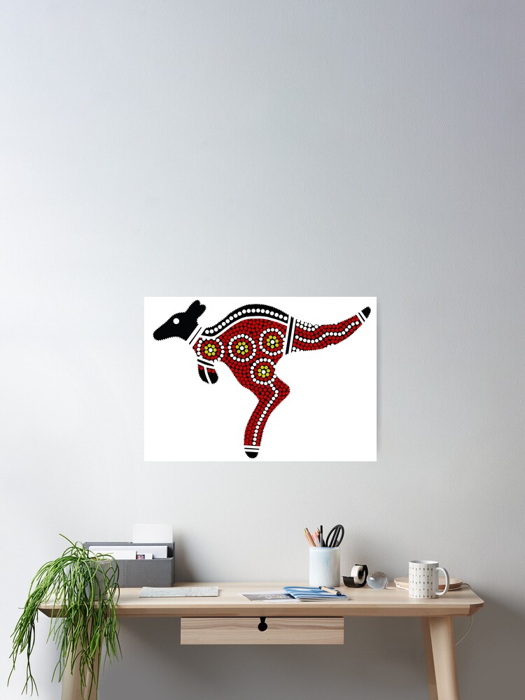 "Authentic Aboriginal Art - Kangaroo" Poster for Sale by HogarthArts ...