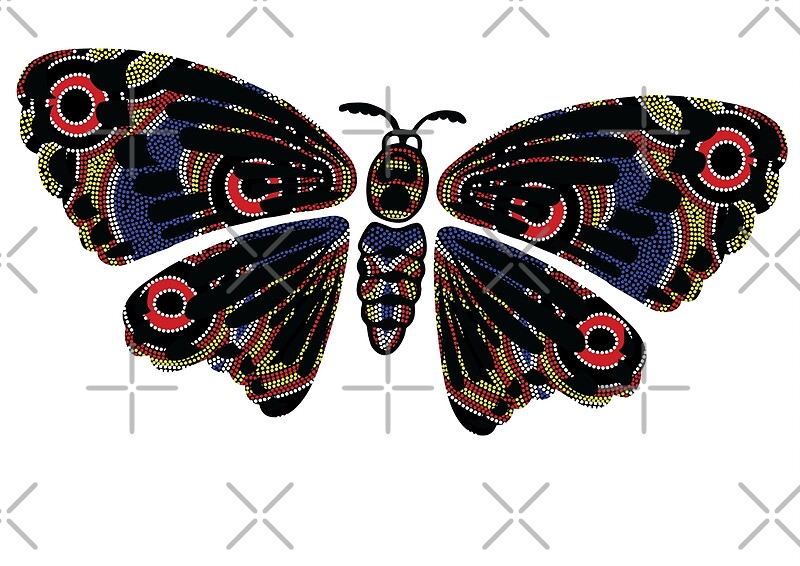 "Authentic Aboriginal Art - Butterfly" by HogarthArts | Redbubble