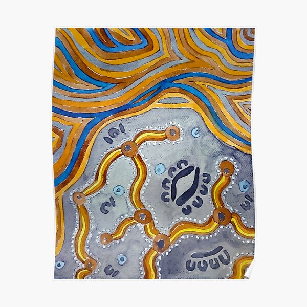 "Authentic Aboriginal Art - Lines " Poster by HogarthArts | Redbubble