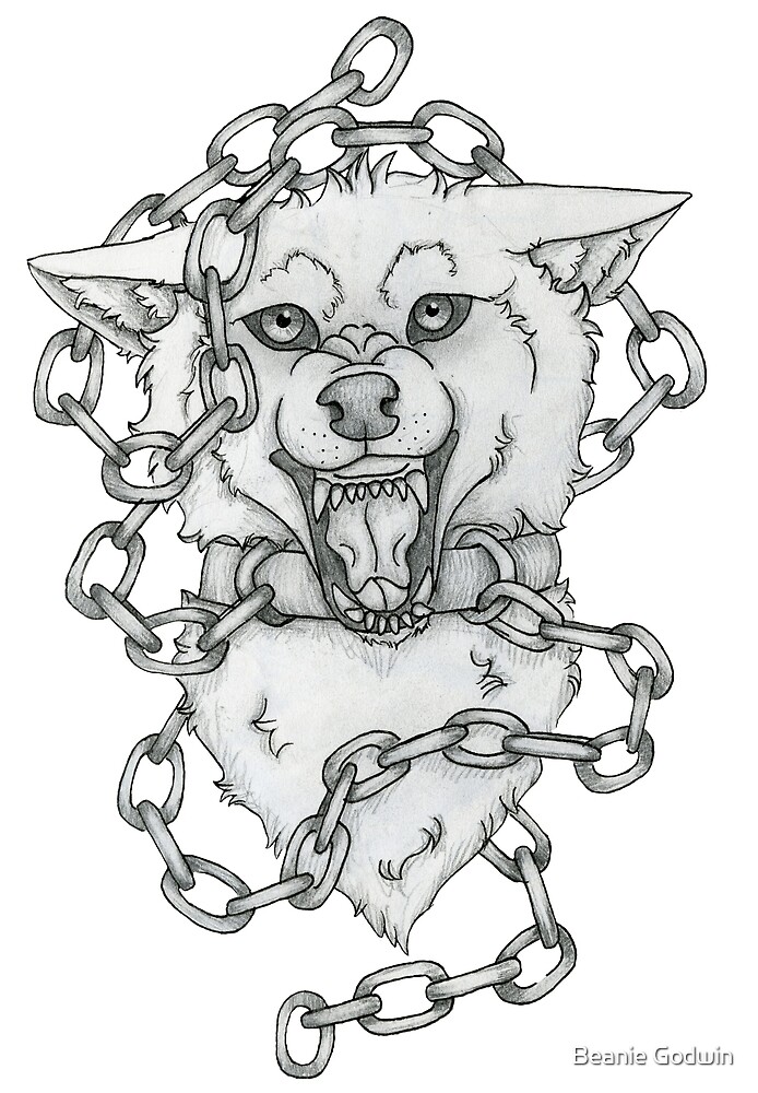 "Chained Wolf" by Beanie Godwin | Redbubble