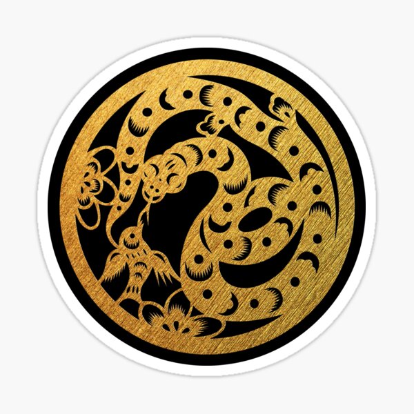"Chinese Zodiac Snake in Gold" Sticker by Takeda-art | Redbubble
