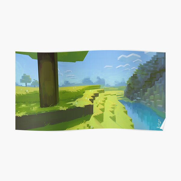 "Minecraft Plein Air" Poster for Sale by Lientari | Redbubble