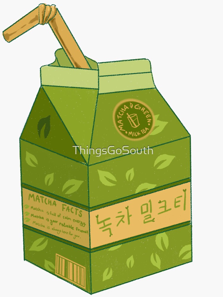 "Matcha Milk Tea" Sticker for Sale by ThingsGoSouth | Redbubble
