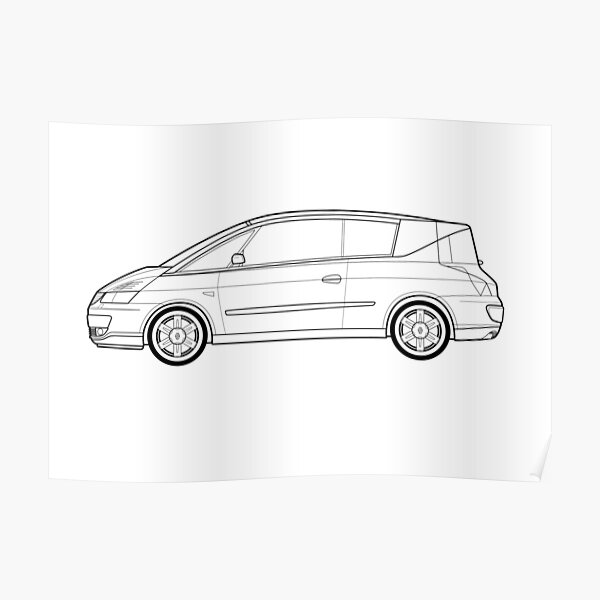 "2001 Avantime Classic Car Outline Artwork" Poster for Sale by ...