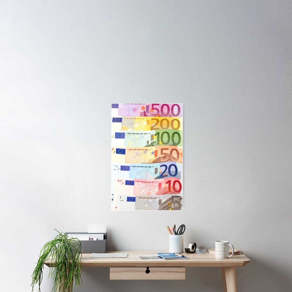 "euro banknotes European currency paper money" Poster for Sale by ...