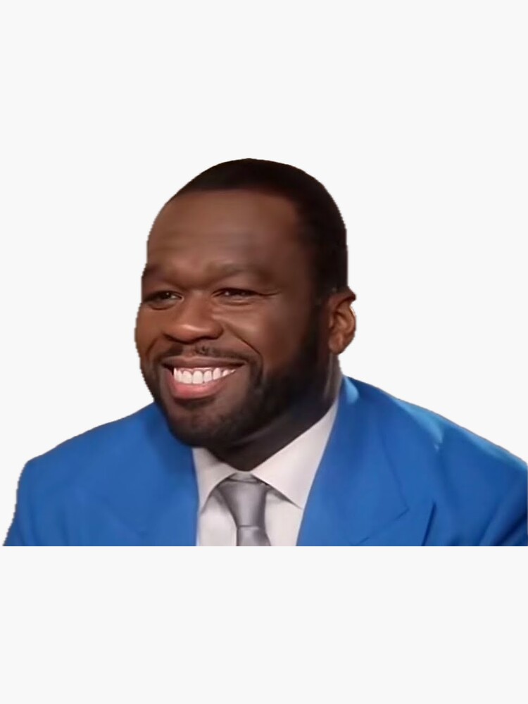 "50 cent smile interview meme" Sticker for Sale by ctrlculture | Redbubble