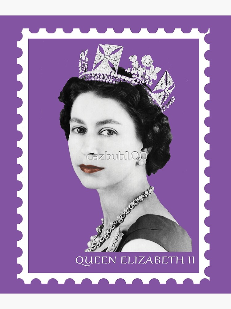 "Queen Elizabeth II (Purple)" Art Print by cazbub100 | Redbubble