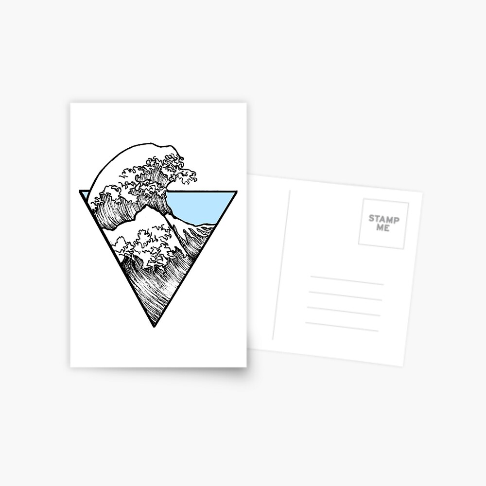"The Great Wave Surf Sticker Light Blue" Postcard by Claireandrewss ...