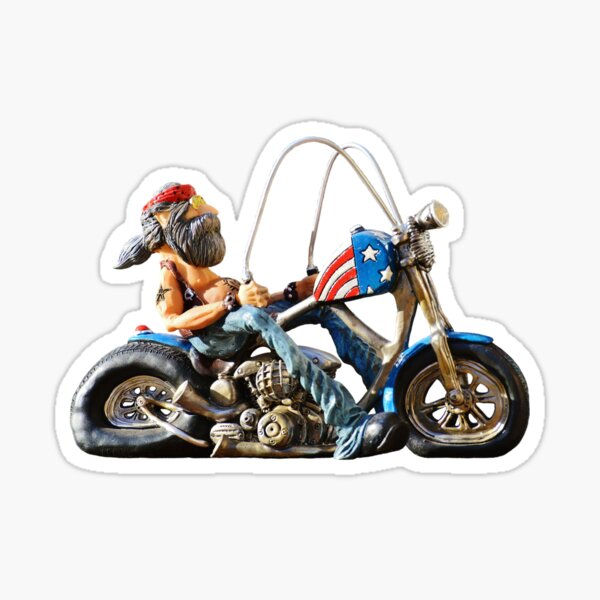 "Cartoon biker" Sticker by MGOE | Redbubble