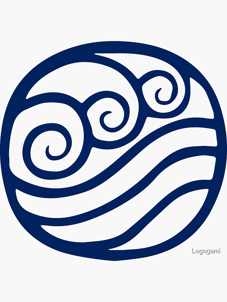 "Waterbending Logo" Sticker for Sale by Logogami | Redbubble