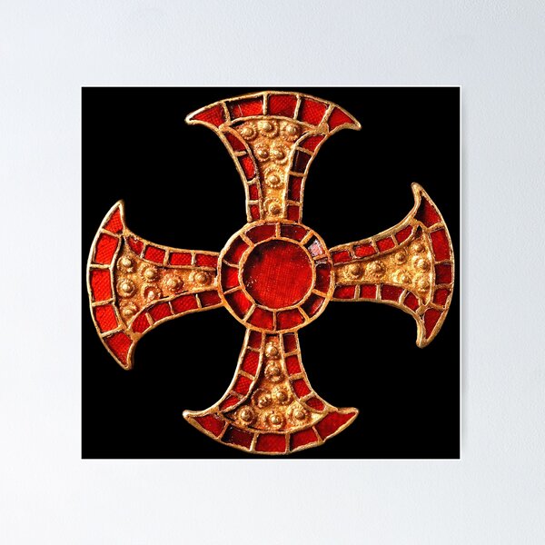 "Gold Garnet Cross Medieval Kings treasure Anglo Saxon" Poster for Sale ...