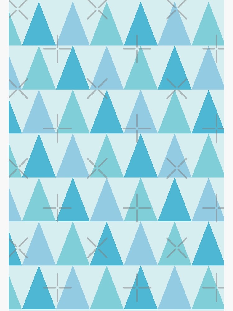 "Geometric Art - Isosceles Triangle Pattern Art in Blue" Poster for ...