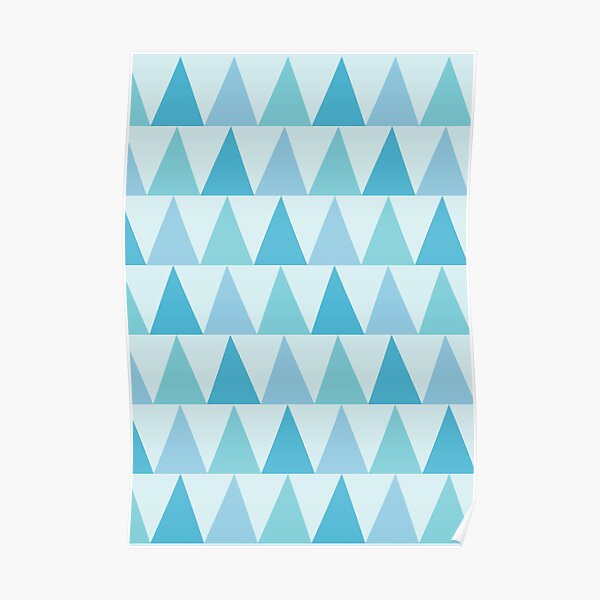 "Geometric Art - Isosceles Triangle Pattern Art in Blue" Poster for ...