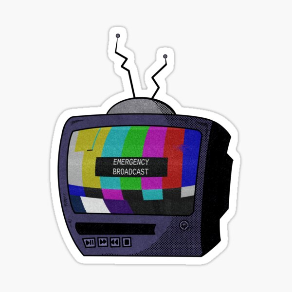 "Emergency Broadcast TV" Sticker for Sale by POrkR0LL | Redbubble