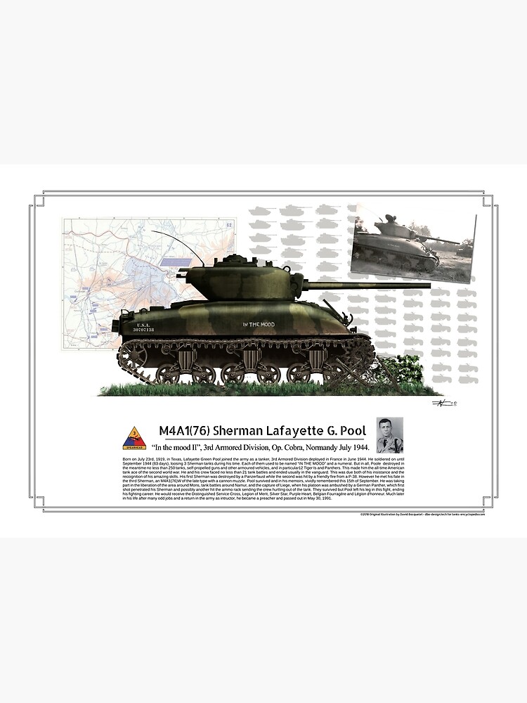 "M4A1(76) Sherman "in the mood" Lafayette G. Pool" Canvas Print for ...