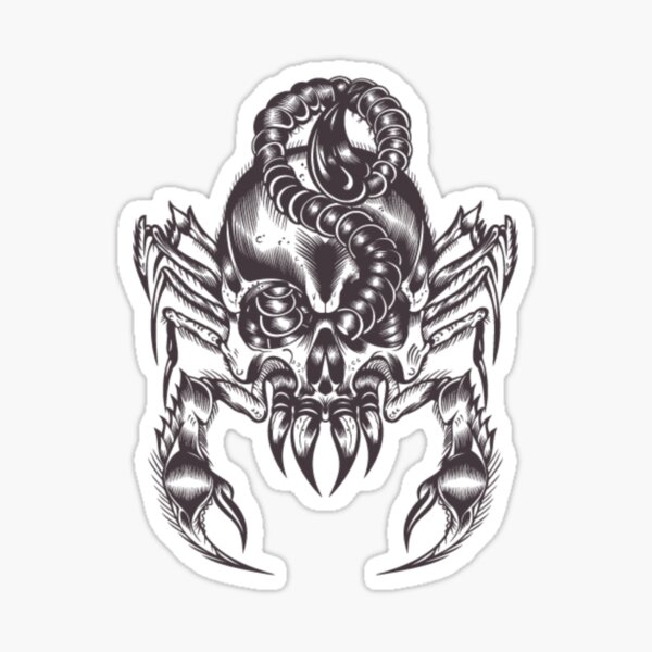 "cool scorpion skull tattoo" Sticker by Amor-Valley | Redbubble
