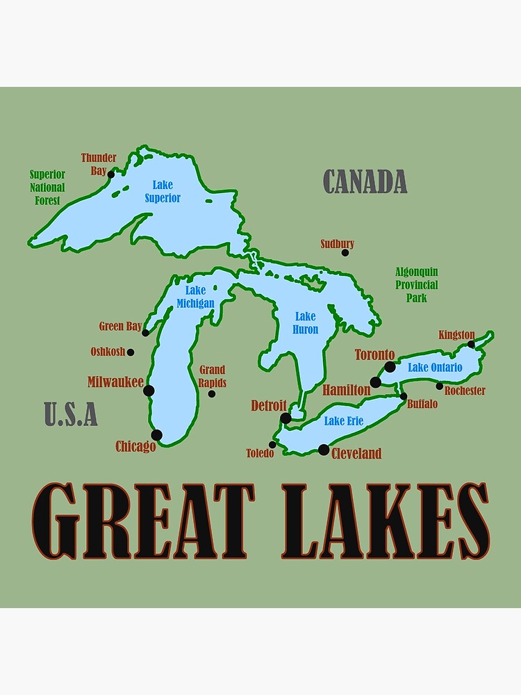Printable Great Lakes Region Map Geographical Map Of The Great Lakes