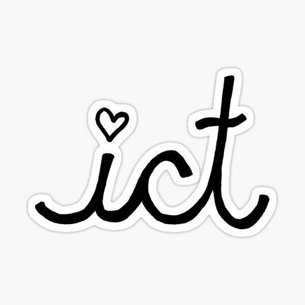 "ICT Heart Wichita Cursive" Sticker for Sale by designcardinal | Redbubble